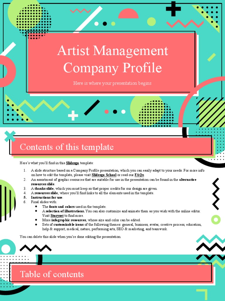 Artist Management Company Profile by Slidesgo | PDF | Planets | Mercury ...