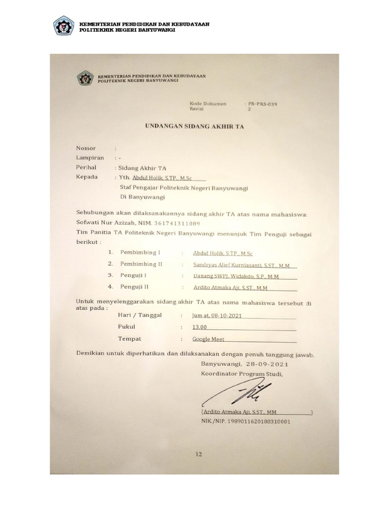 Berkas Sidang Dpu | PDF