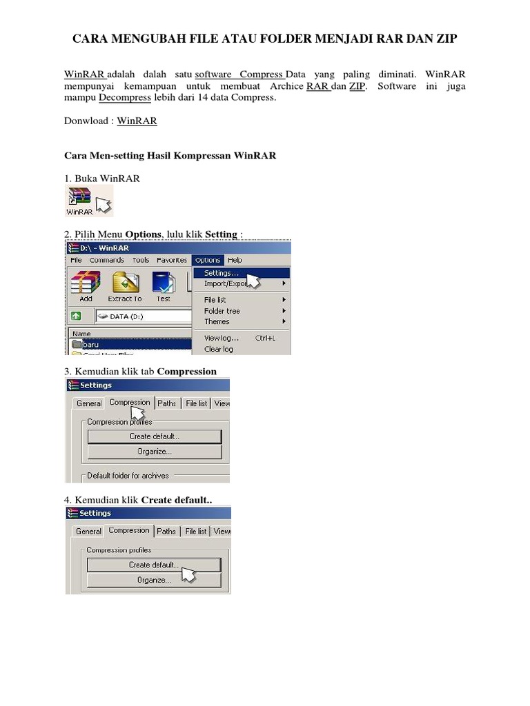 Cara Mengubah File Atau Folder Menjadi Rar Dan Zip | PDF