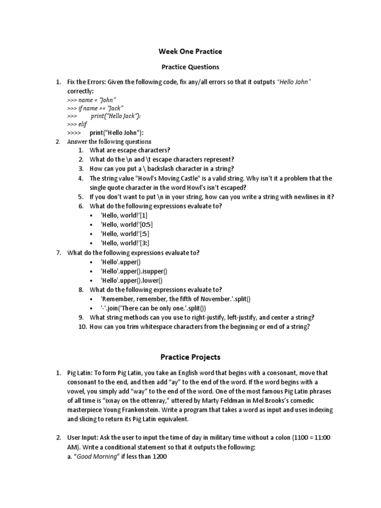 Practice Projects 1 | PDF | String (Computer Science) | Function (Mathematics)