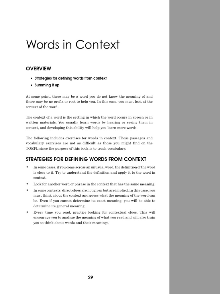 Words in Context | PDF | Vocabulary | Word