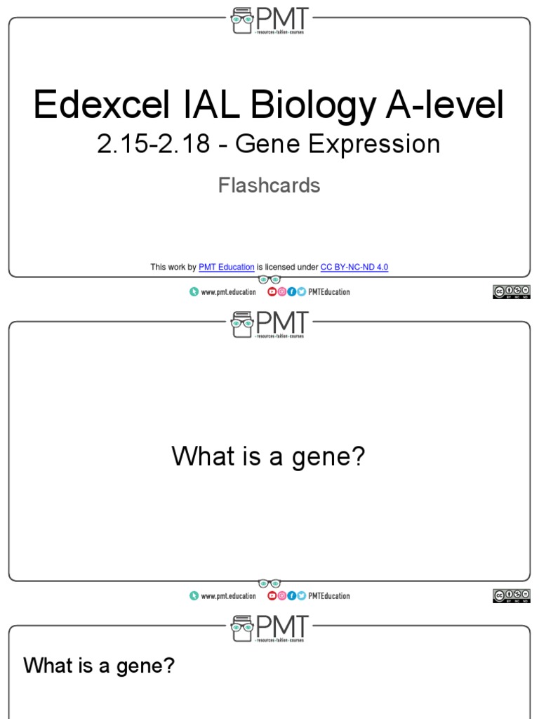 Flashcards - Topic 2.15-2.18 Gene Expression - Edexcel IAL Biology A ...