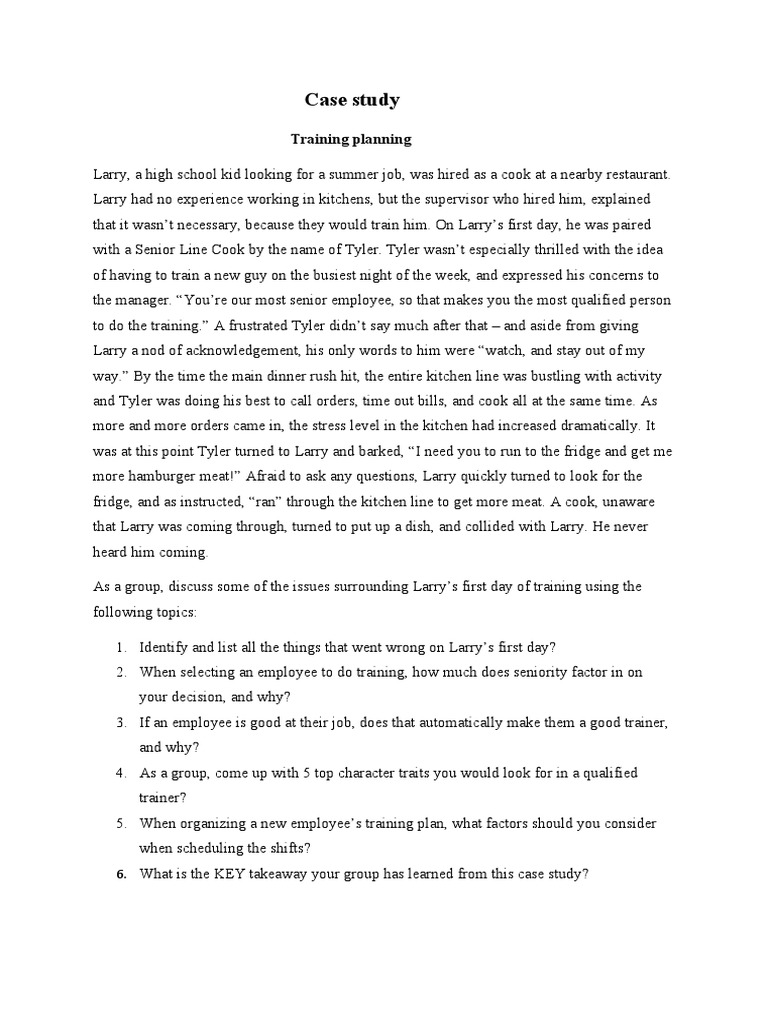 Case Study: Training Planning | PDF