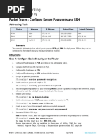 4.4.8 Packet Tracer - Configure Secure Passwords and SSH | PDF | Computers