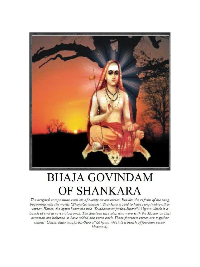 Bhaja Govindam of Adi Shankara | PDF | Krishna | Hinduism
