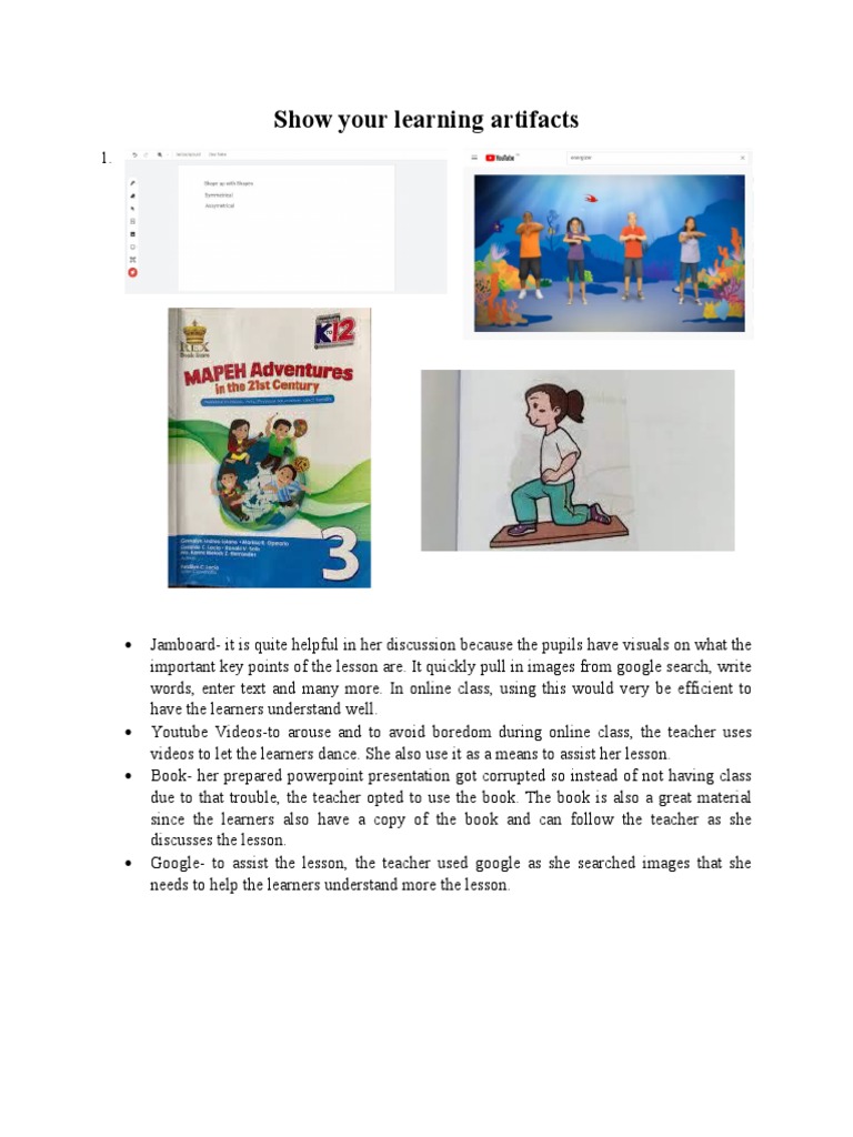 Showcasing Learning Artifacts in Class | PDF | Teachers | Learning