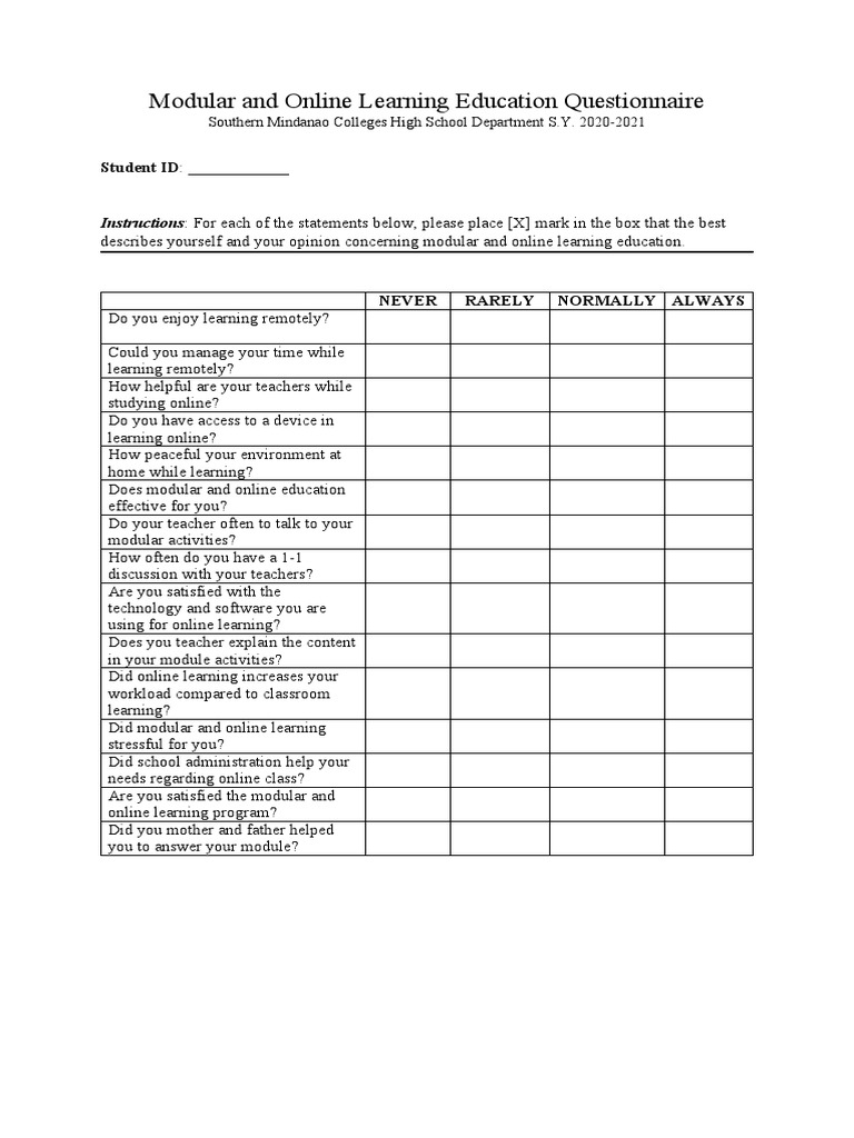 Modular and Online Learning Survey | PDF | Career & Growth