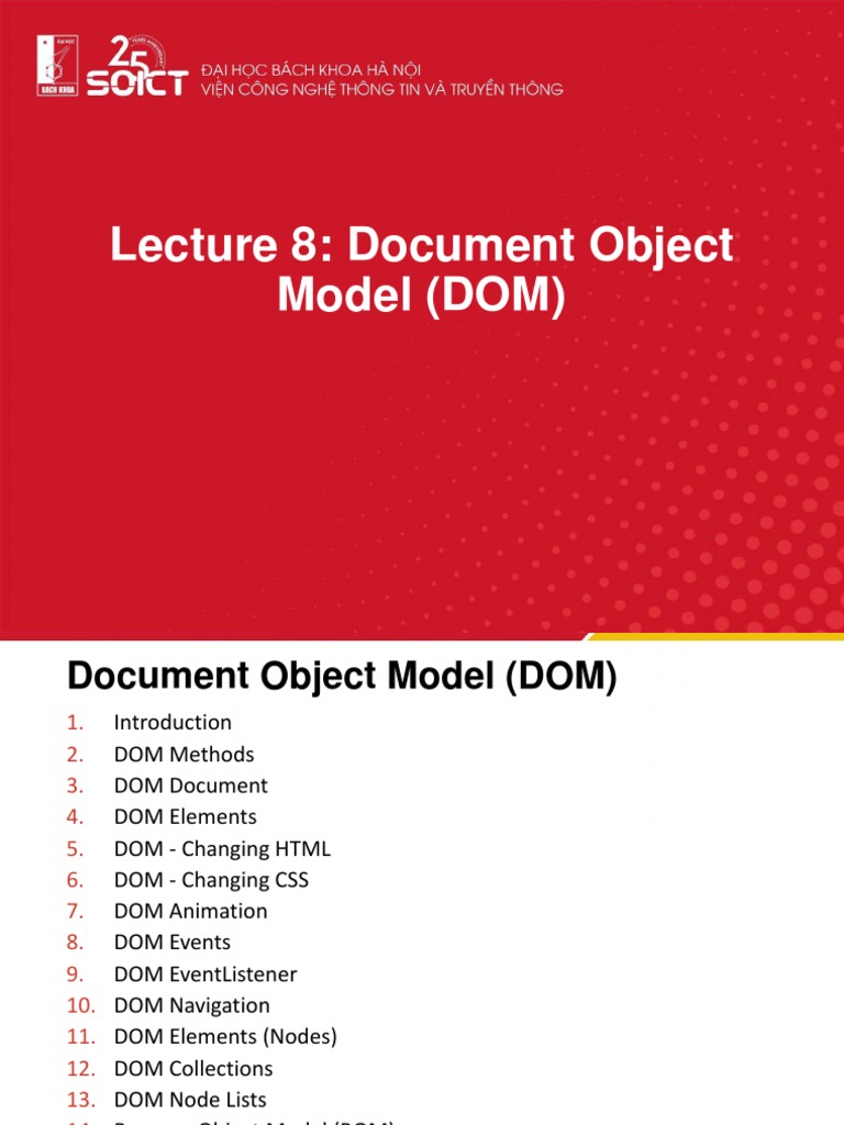 Lec 8 - DOM | PDF | Document Object Model | Html