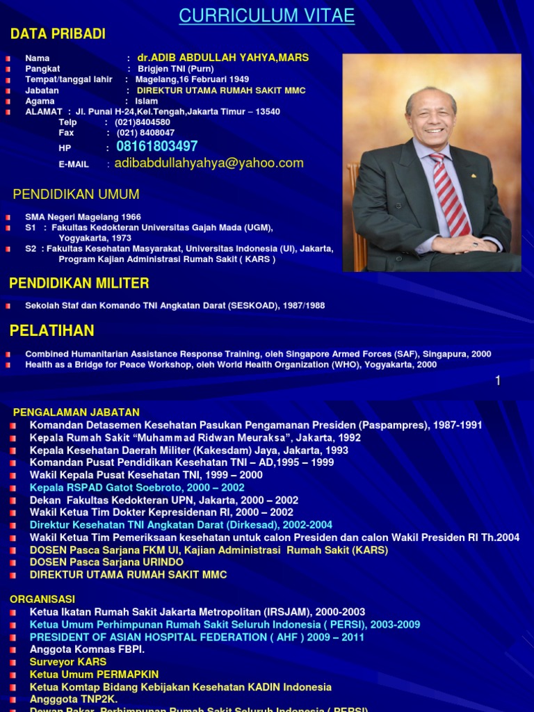 Profil Dr. Adib Abdullah Yahya, MARS | PDF