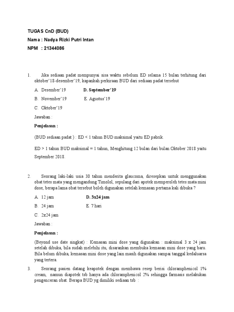 TUGAS BUD CND | PDF