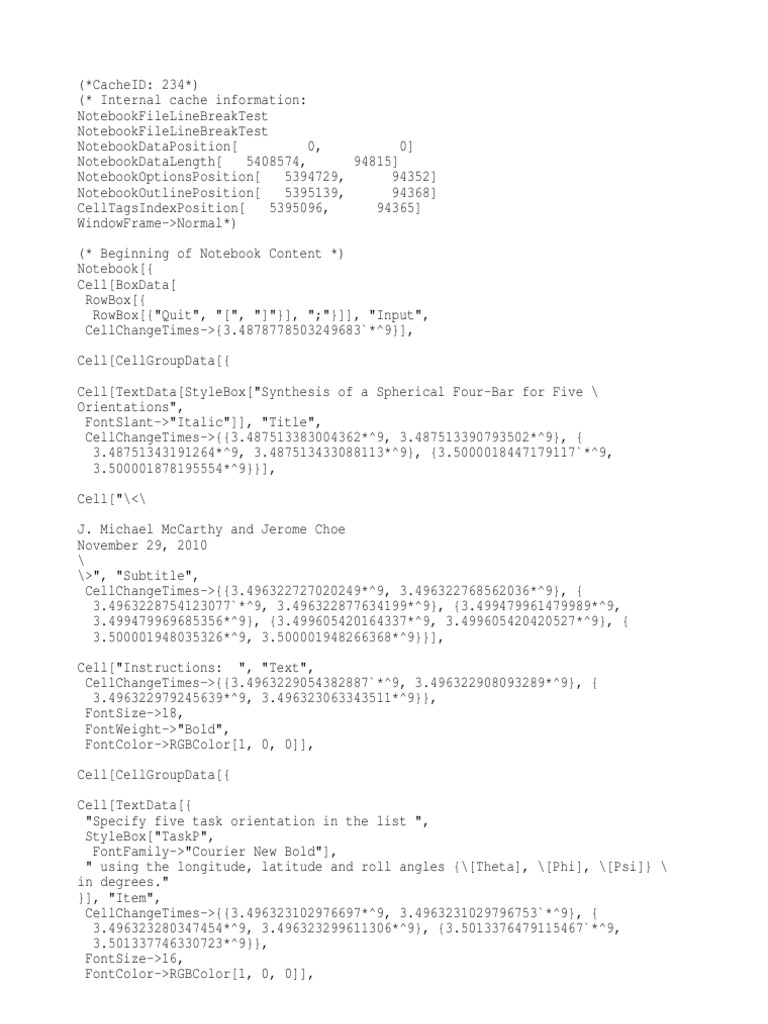 Spherical Four Bar Synthesis | PDF | Teaching Mathematics