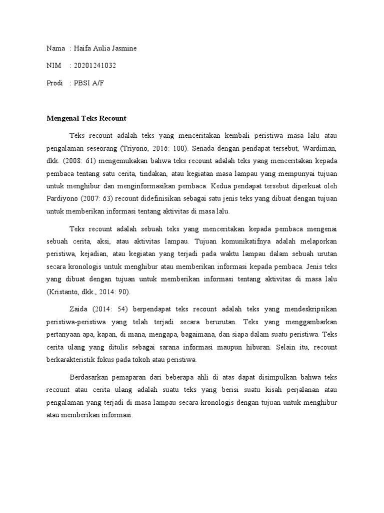 Mengenal Teks Recount | PDF