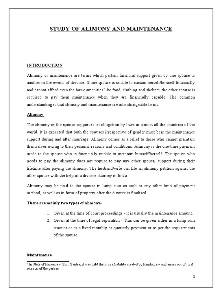 Alimony and Maintenance | PDF | Alimony | Husband