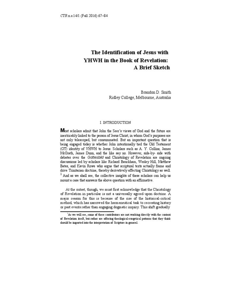 Jesus As YHWH in Revelation | PDF | Book Of Revelation | Christology