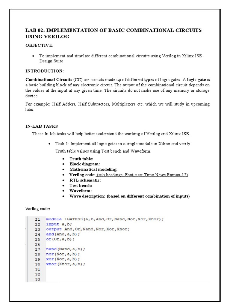 Lab#02 COA CE5 | PDF | Logic Gate | Digital Technology