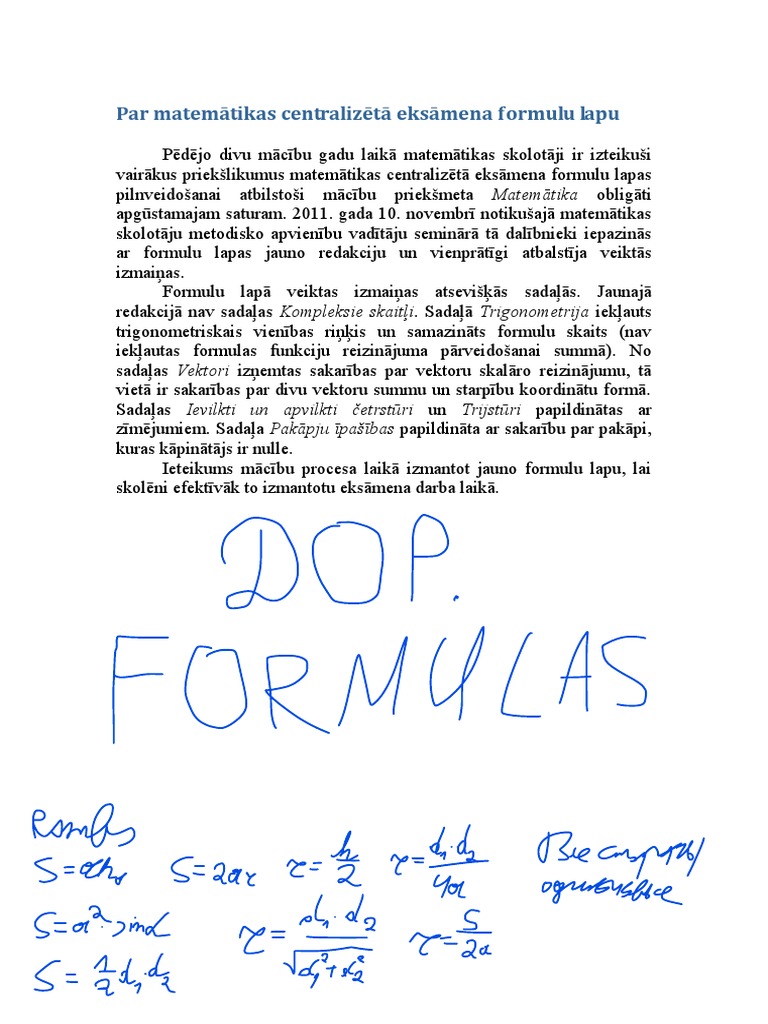 Matematikas Formulas Lapa Paralelograma Laukuma Uzdevums 9. Klases