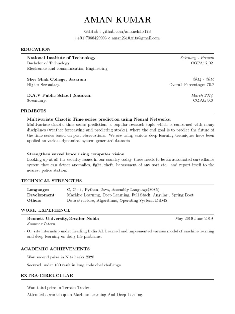 Aman CV | PDF