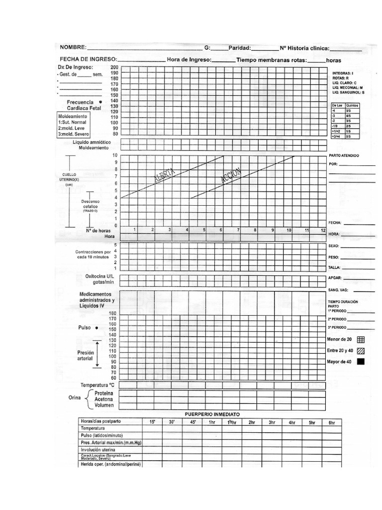 Partograma para Realizar | PDF