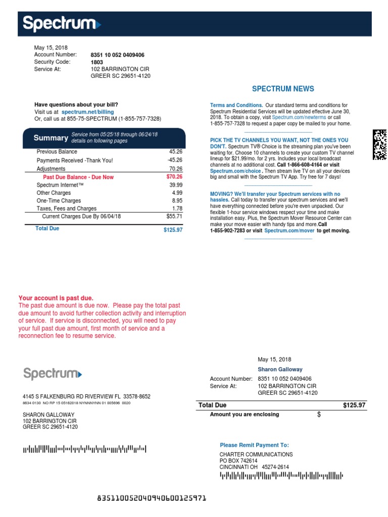Spectrum News: Service From 05/25/18 Through 06/24/18 Details On ...