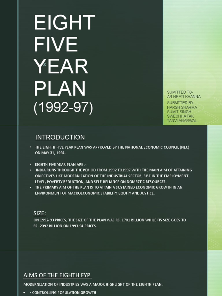 Eight Five Year Plan | PDF | Economic Growth | Economies