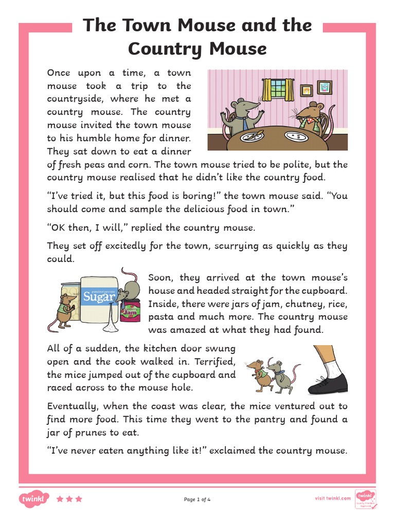 The Town Mouse and The Country Mouse: Page 1 of 4 | PDF | Mouse