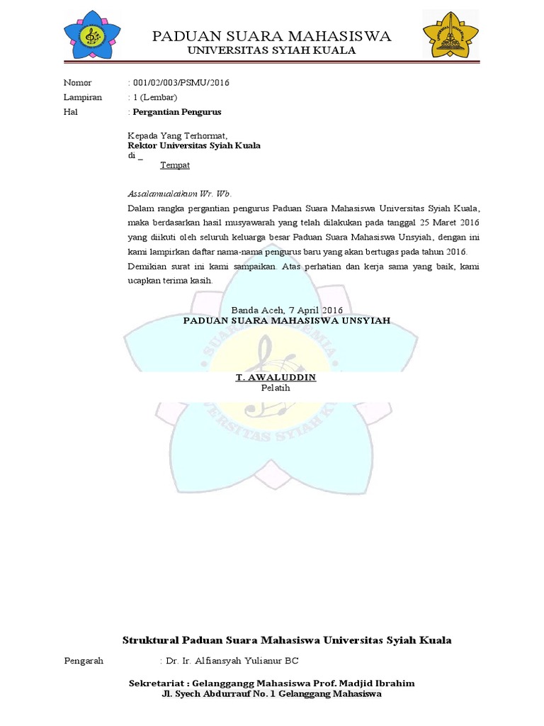 Susunan Pengurus Baru Paduan Suara | PDF Susunan Pengurus Baru Paduan Suara | PDF