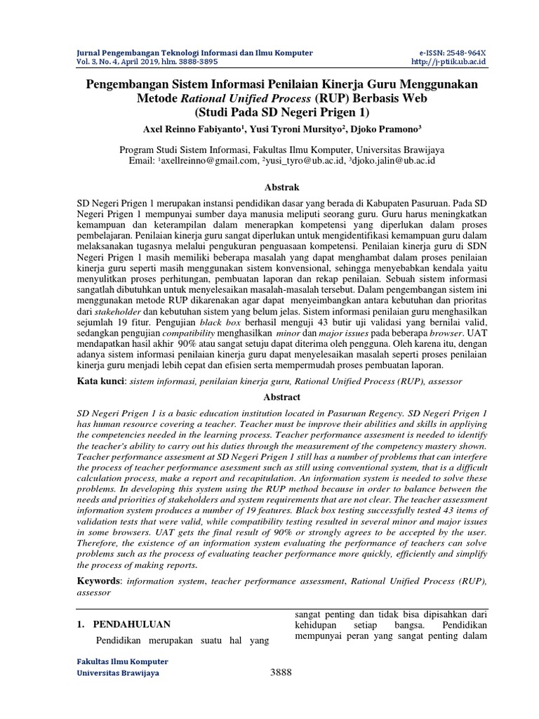 Sistem Penilaian Kinerja Guru RUP Web | PDF