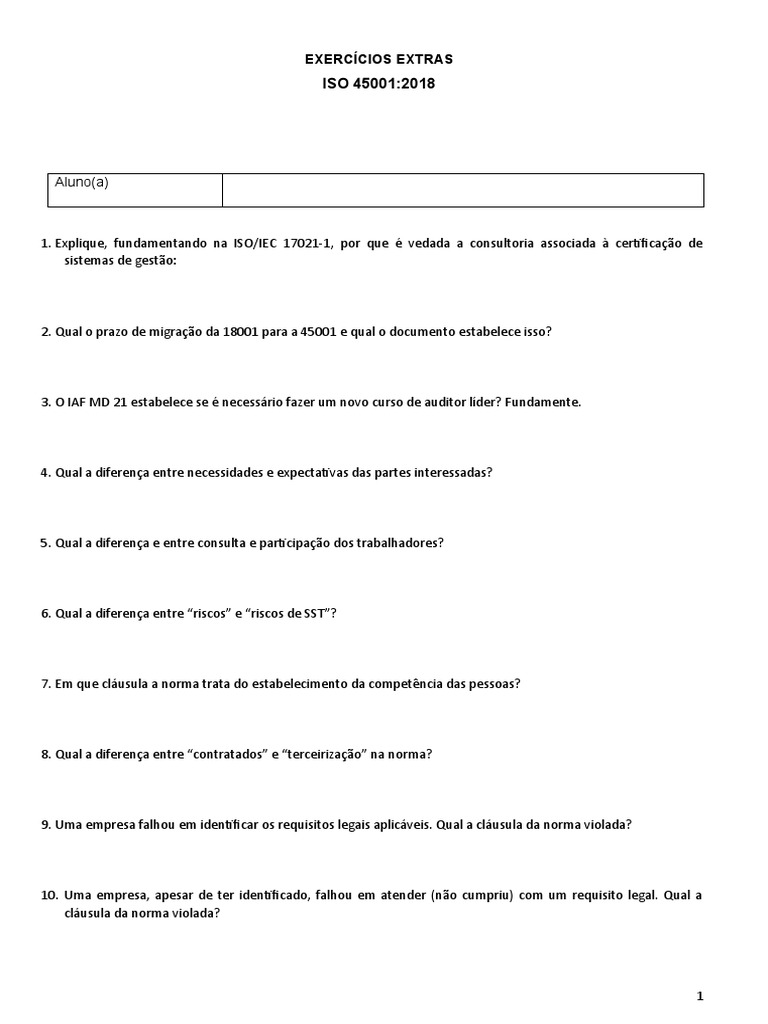 Exercícios extras | PDF