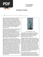 The Statue of Liberty Questions | PDF