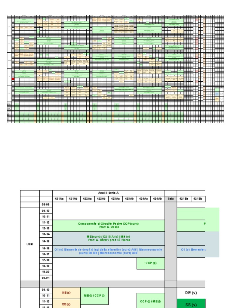 Orar ETTI 2021-2022 Semestrul I | PDF