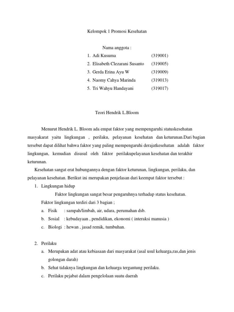 Kelompok 1 - Teori HL BLUM - 210925 - 131727 | PDF