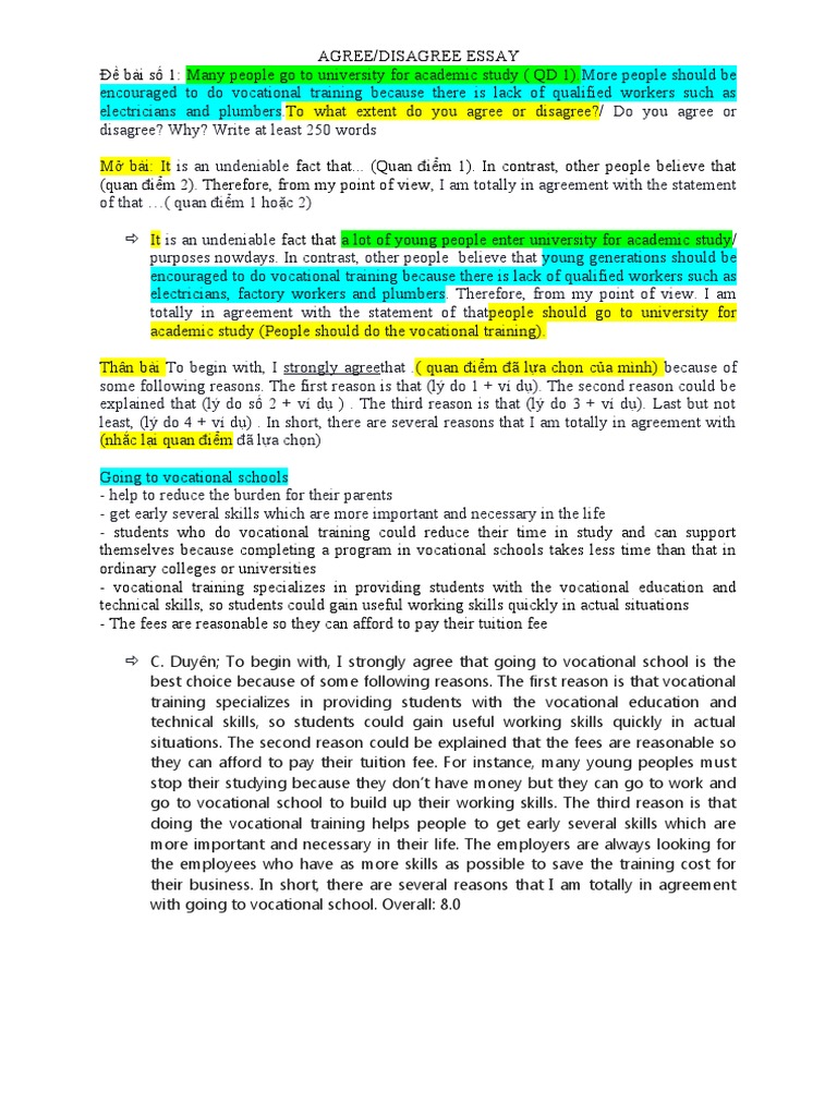 B2 - Writing Task 2 - Agree&Disagree | PDF | Curriculum | Teachers