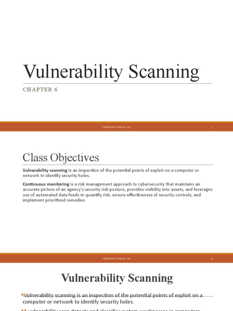 CSA Vulnerability Scanning + Chpt6 | PDF | Computer Security | Security