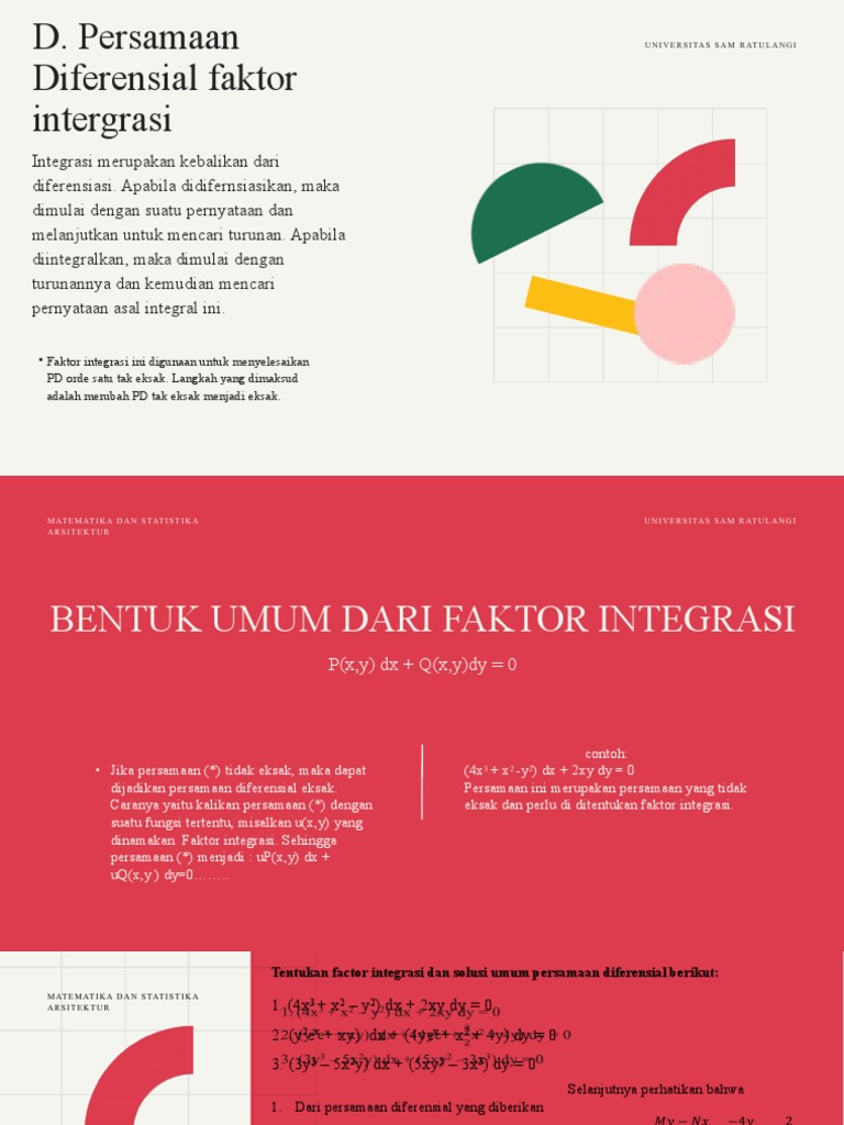 Persamaan Diferensial Faktor Integral | PDF
