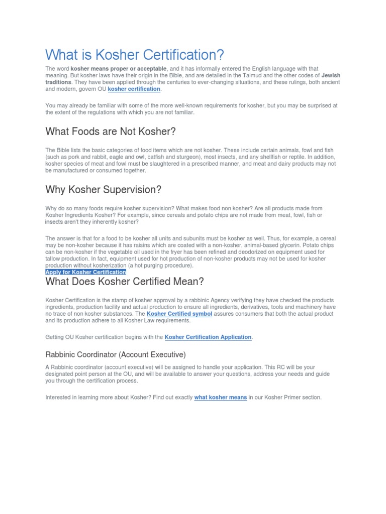 Understanding Kosher Certification Process | PDF | Jewish Cuisine | Foods