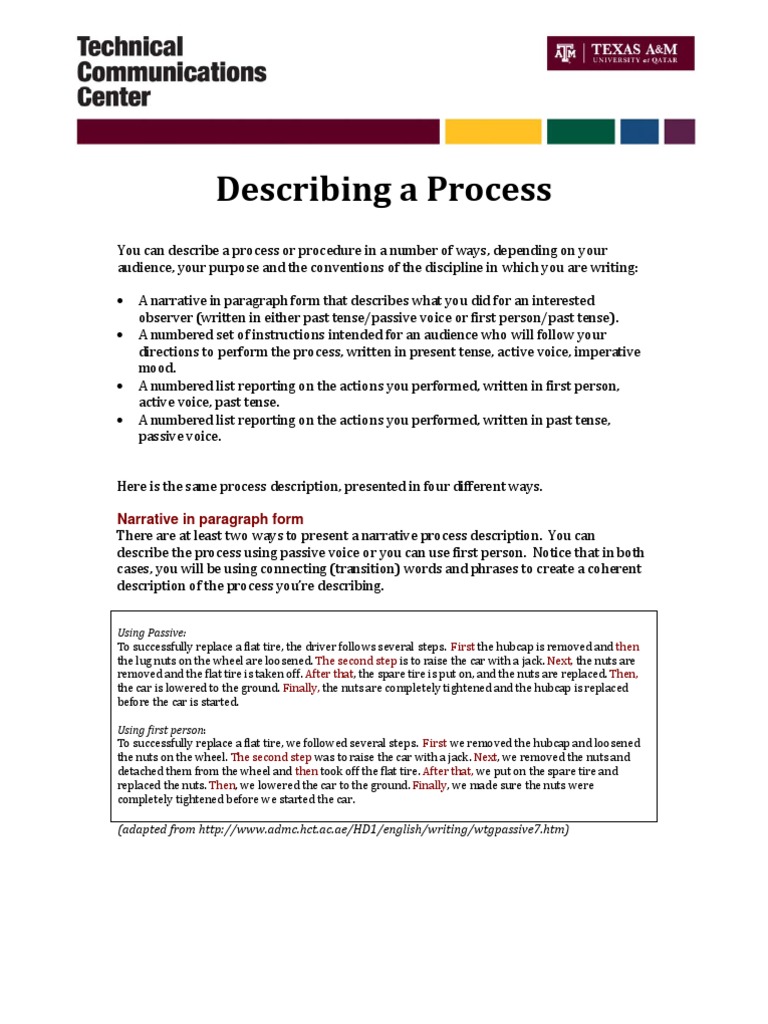 Describing A Process | PDF | Grammatical Tense | Verb