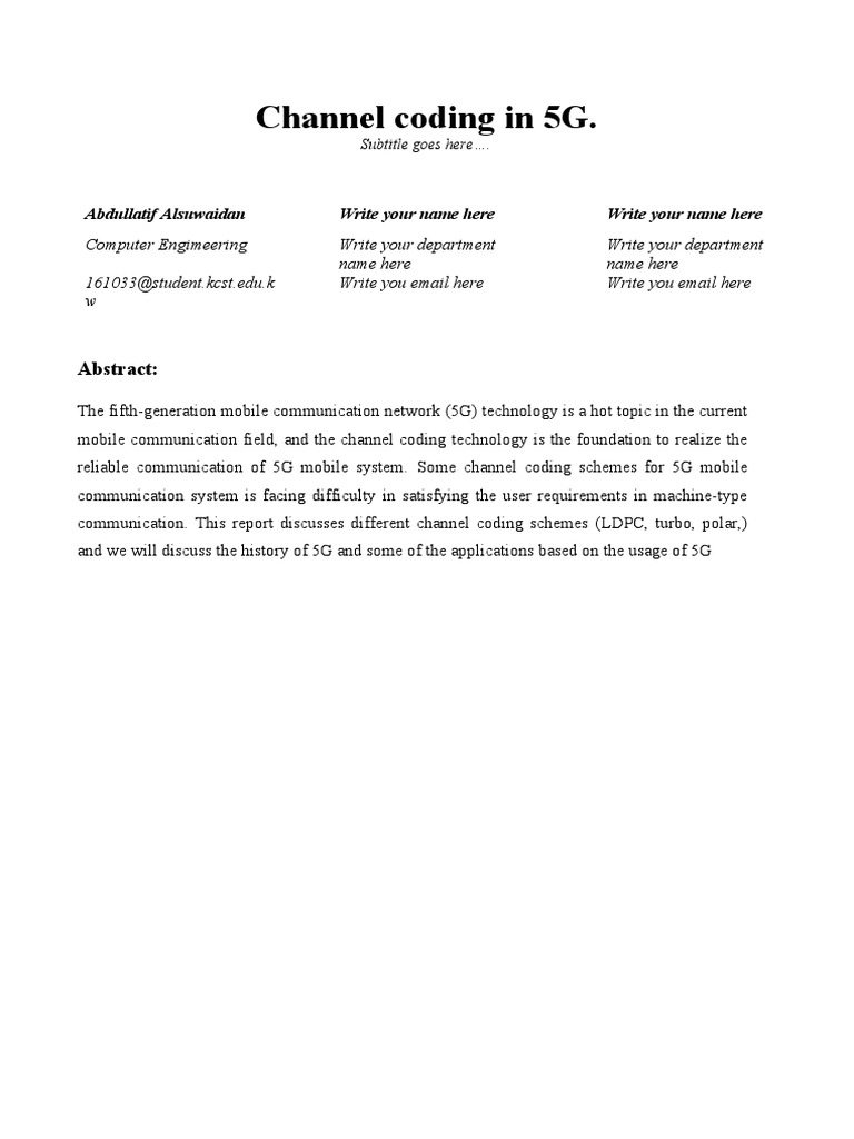 Channel Coding in 5G | PDF | Low Density Parity Check Code | Data ...