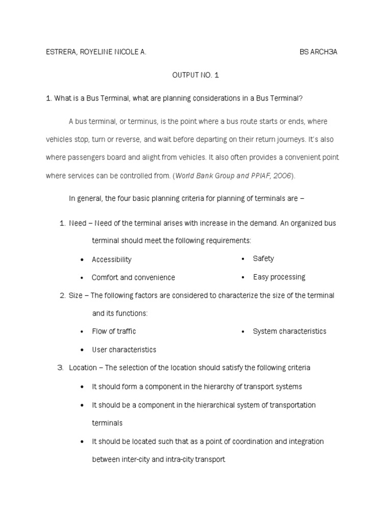 Bus Terminal Design Requirements | PDF | Train Station | Transport