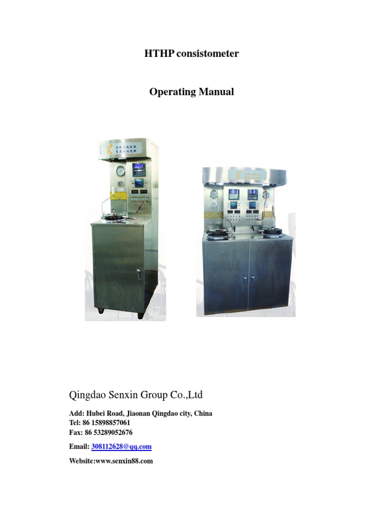 HTHP Consistometer-Single&dual | PDF | Pump | Switch