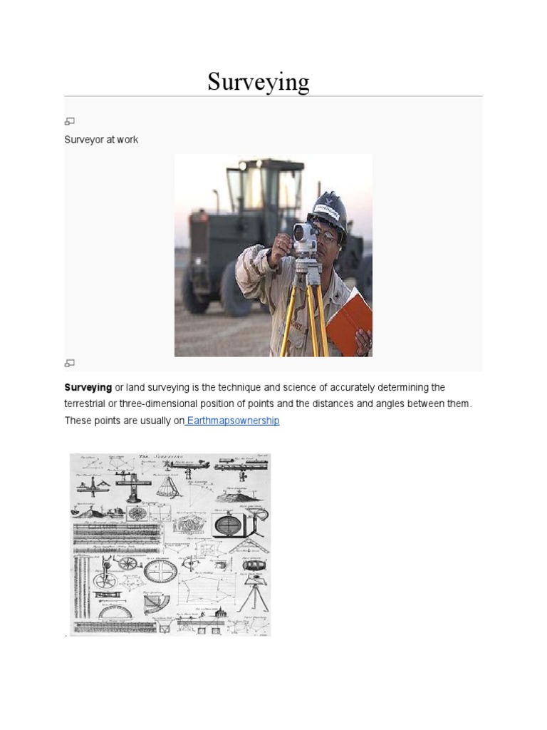 Surveying: Surveyor at Work | PDF | Surveying | Scientific Observation