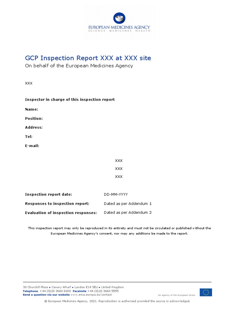 Appendix 1 Ins GCP 4 Procedure Reporting GCP Inspections Requested CHMP ...
