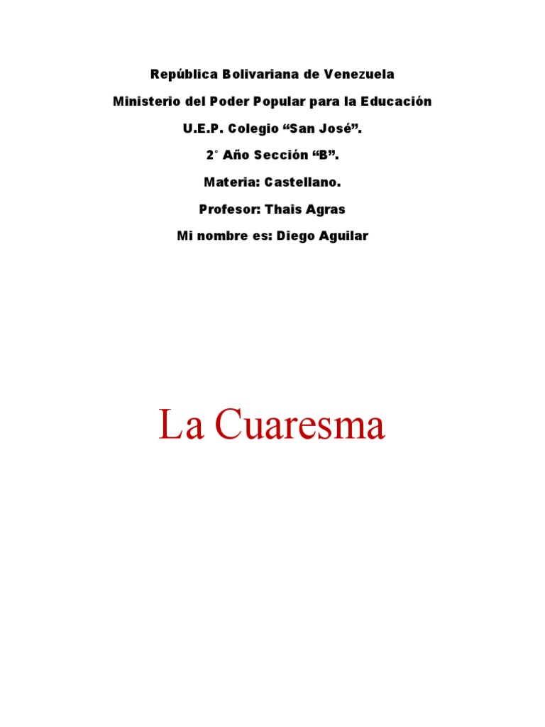 La Cuaresma | PDF | Prestado | Comportamiento religioso y experiencia