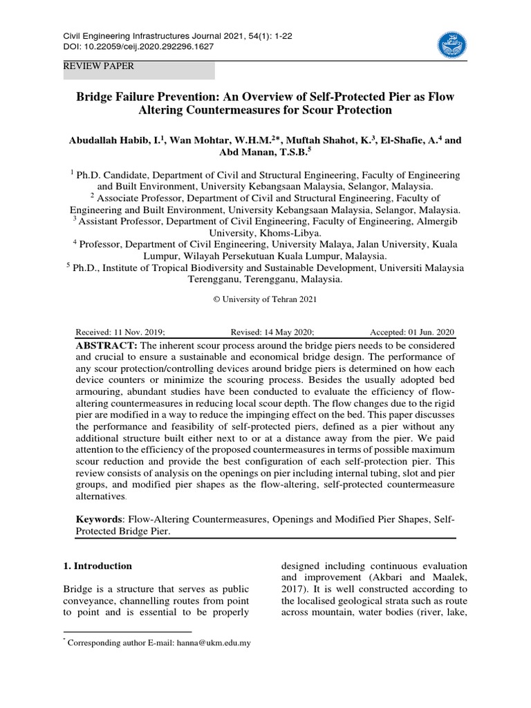 Bridge Failure Prevention An Overview of Self-Protected Pier As Flow ...