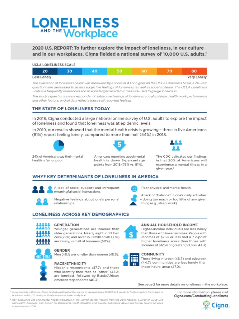 Cigna 2020 Loneliness Factsheet | PDF | Loneliness | Survey Methodology