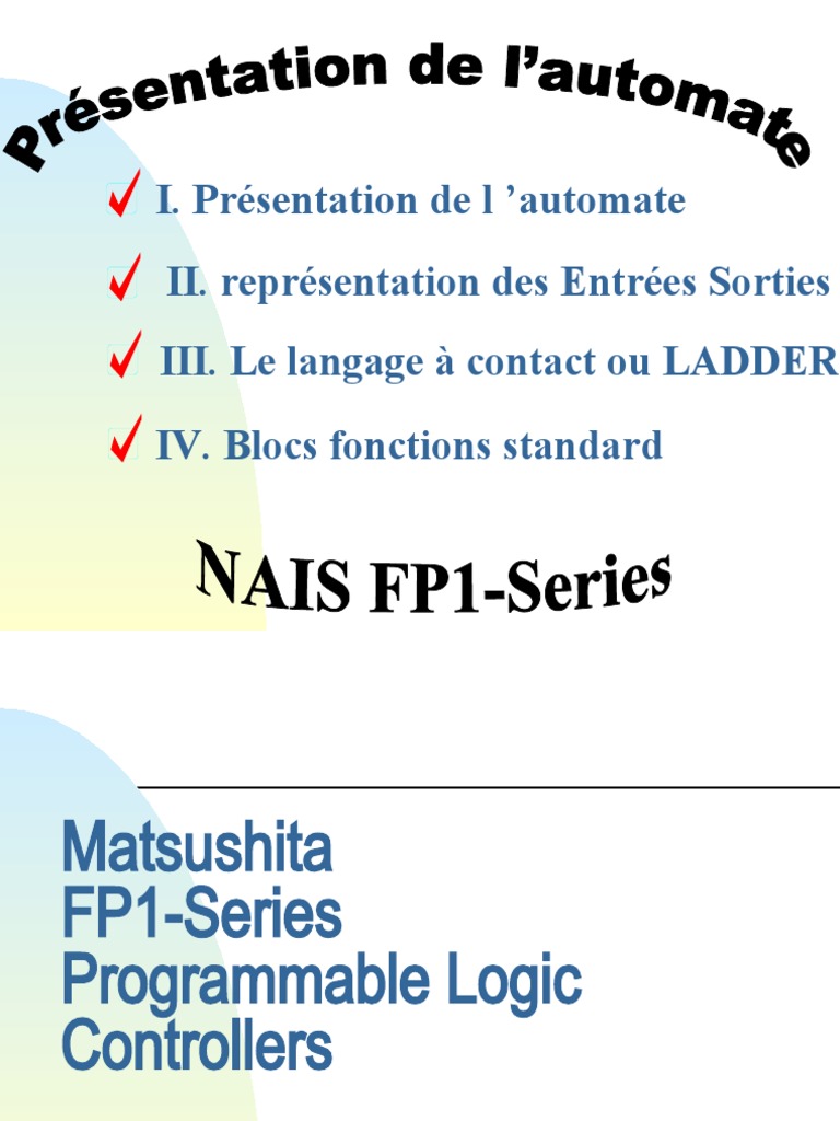 I Présentation De L Automate Ii Représentation Des Entrées Sorties