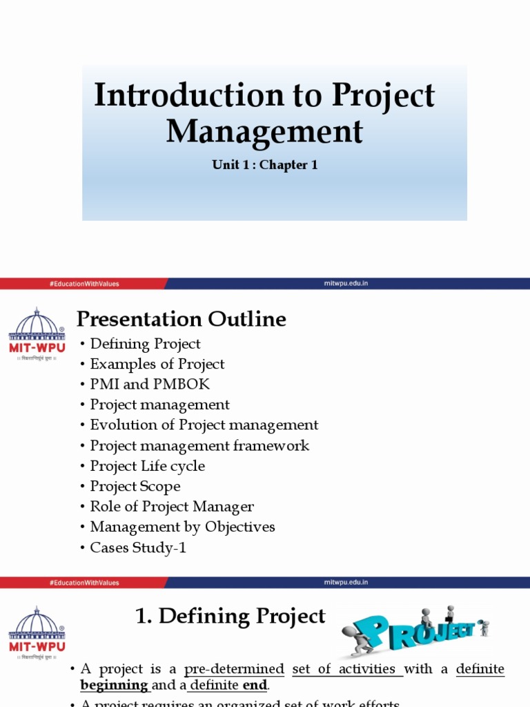 Introduction To Project Management: Unit 1: Chapter 1 | PDF | Net Present Value | Project Management