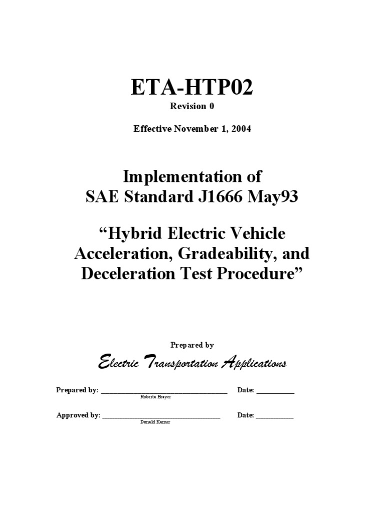 Hybrid Electric Vehicle Testing Guide | PDF | Rechargeable Battery ...
