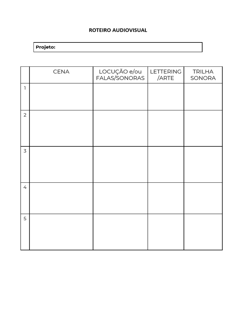 Modelo de Roteiro Audiovisual | PDF