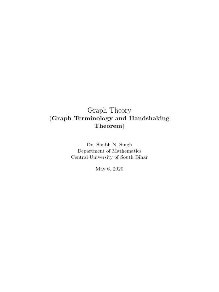 Graph Theory: (Graph Terminology and Handshaking Theorem) | PDF ...