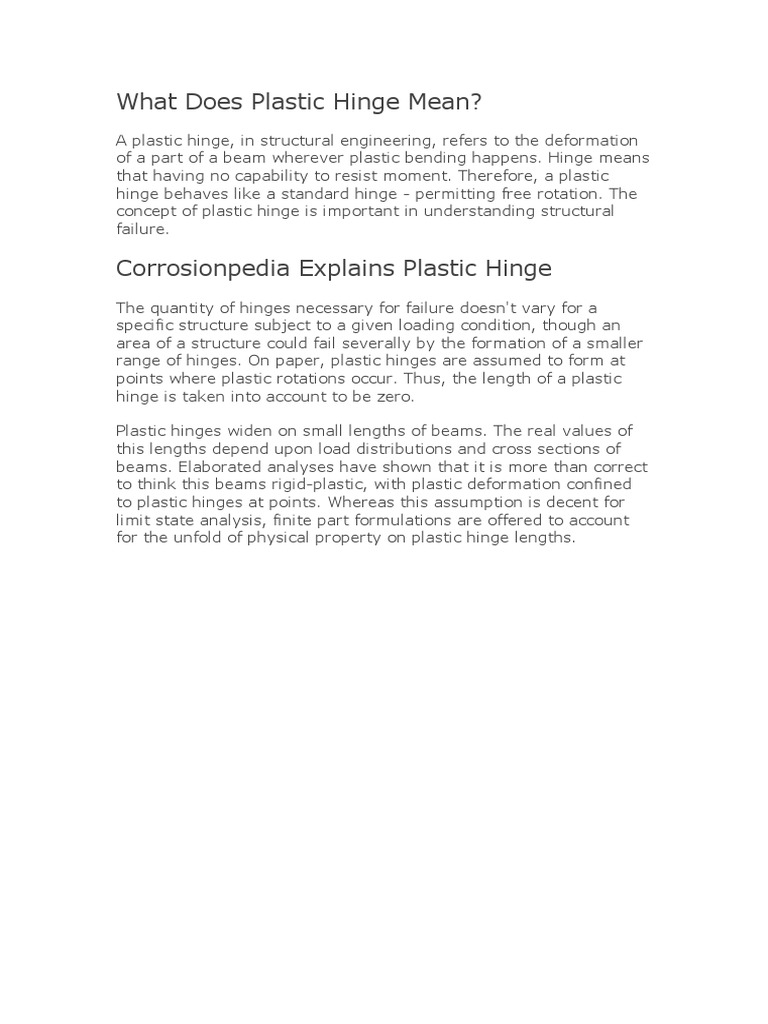 Understanding Plastic Hinge in Structures | PDF | Technology & Engineering